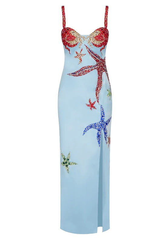 Maxi Dress with Starfishes – Marssiana